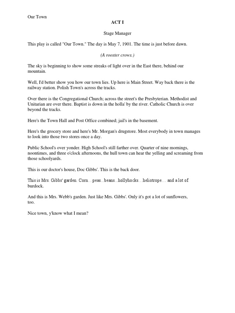 Our Town Newest Script | PDF | Nature