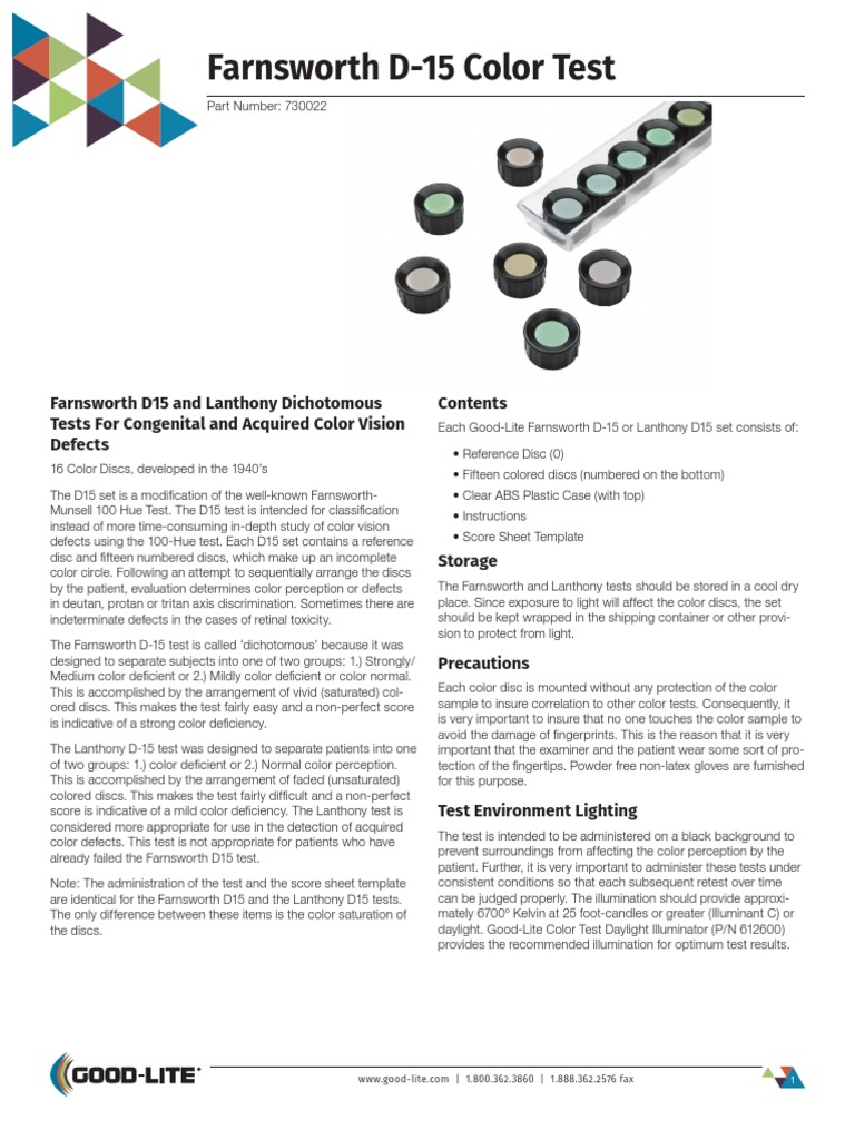 Farnsworth D 15 English PDF | PDF | Vision | Health Sciences
