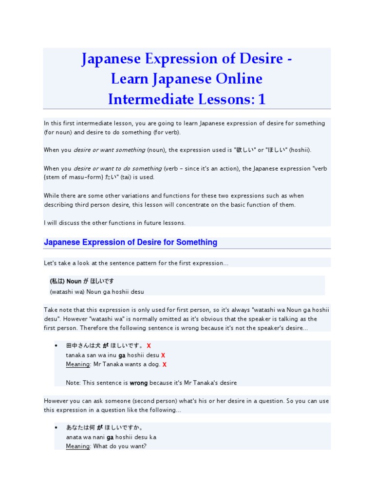Intermidiate Japanese Lessons | PDF | Japanese Language | Question