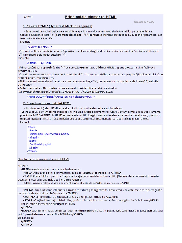 Curs HTML Marplo | PDF