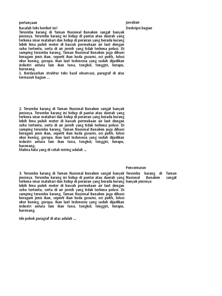Format - Soal Lomba B. Indonesia | PDF