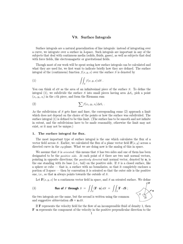 Surface DS | PDF | Flux | Integral