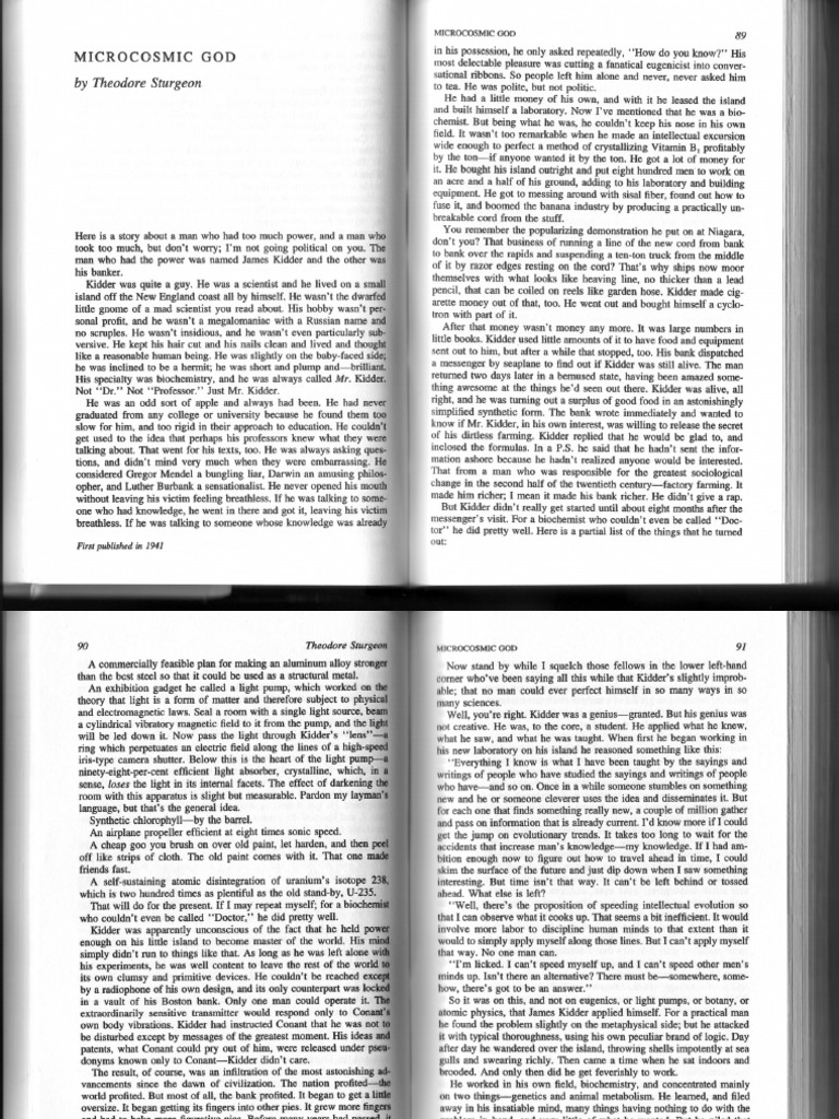 Theodore Sturgeon - Microcosmic God | PDF