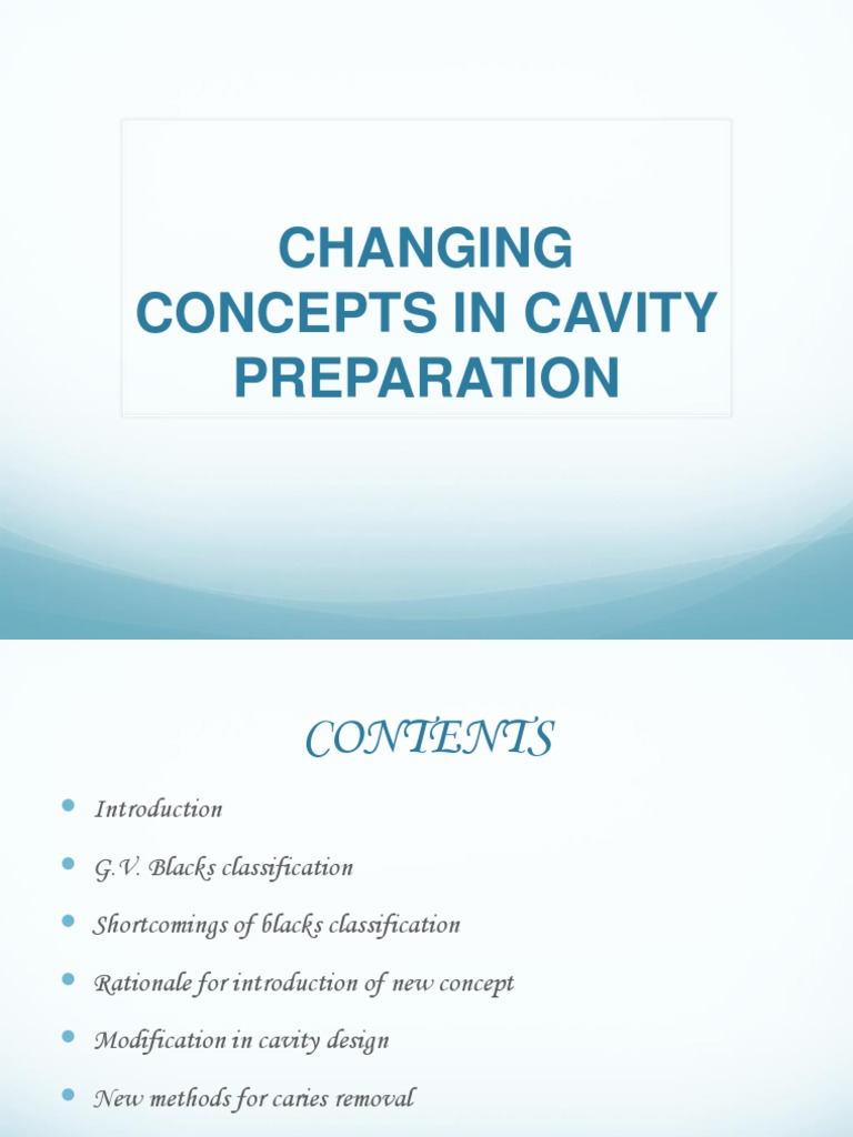 Concepts of Cavity Prep PDF | PDF | Laser | Dental Composite