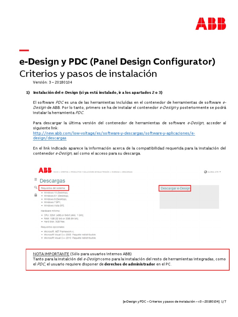 Instalación de e-Design y PDC ABB | PDF | Archivo de computadora | Software