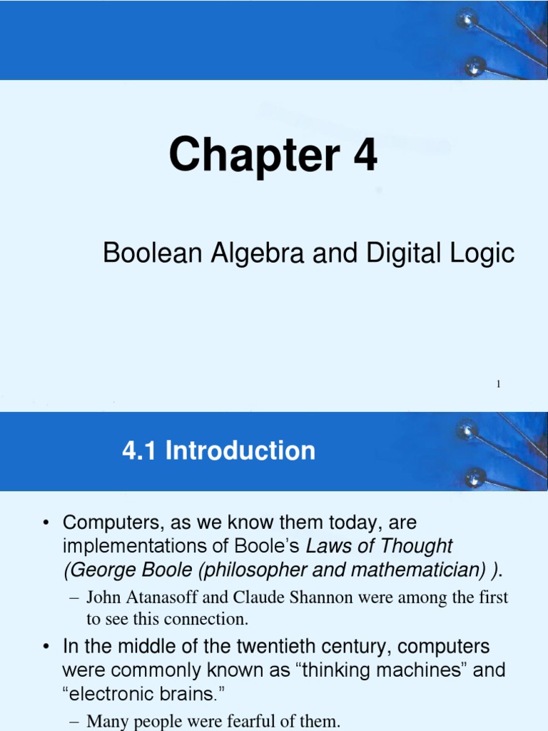 Digital Logic Chap 4 | PDF | Logic Gate | Boolean Algebra