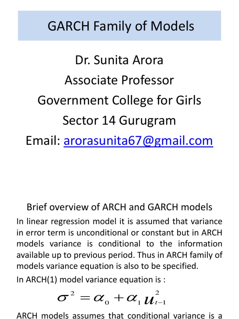 GARCH Family of Models | PDF | Errors And Residuals | Regression Analysis