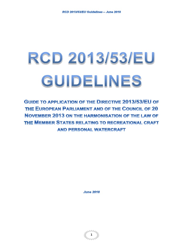 RCD Application Guide - Directive 2013-53-EU | PDF | Internal Combustion Engine | Diesel Engine