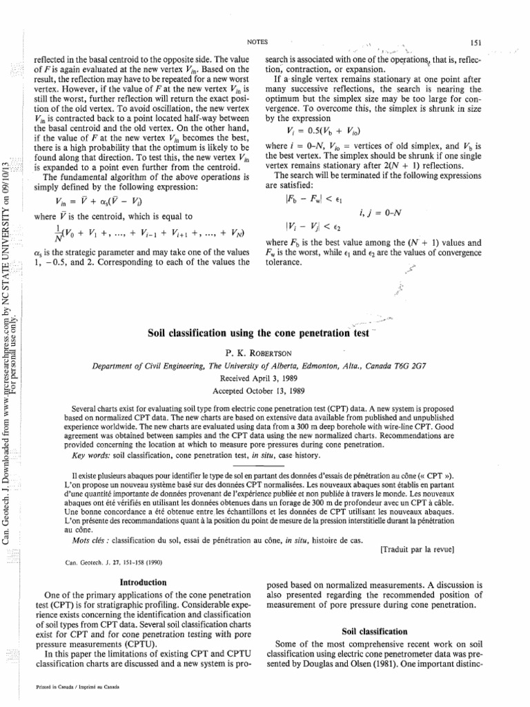 Robertson (1990) Soil Classification Using The Cone Penetration Test ...