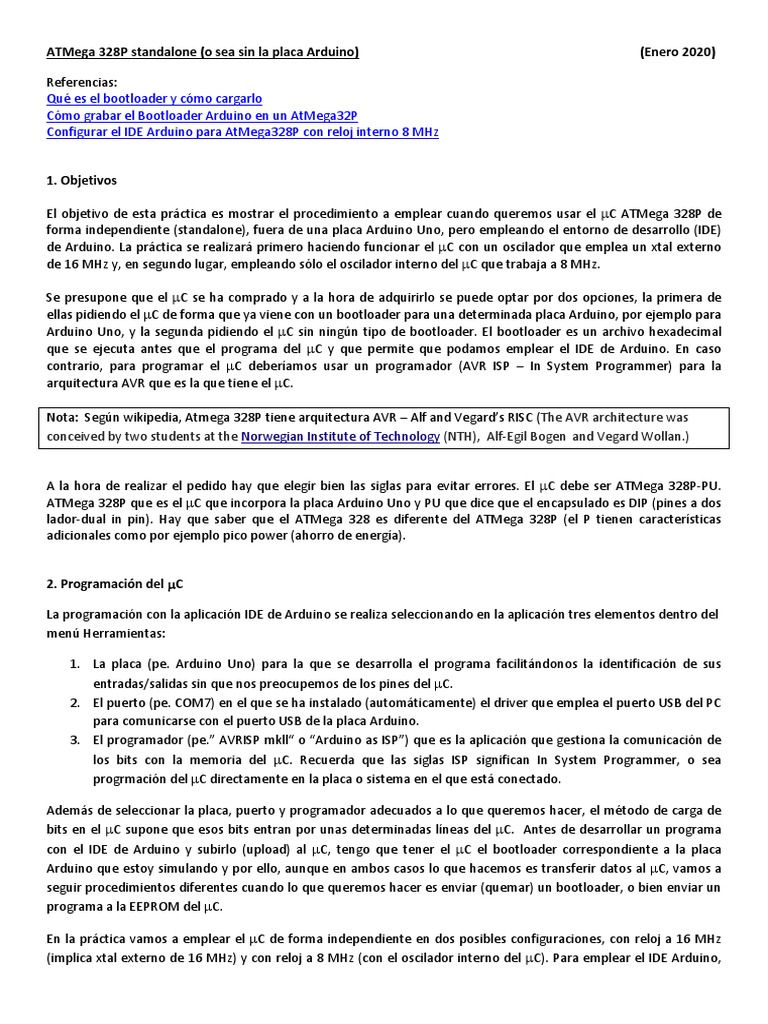 ATMega328P Standalone Detallado | PDF | Arduino | Áreas de informática