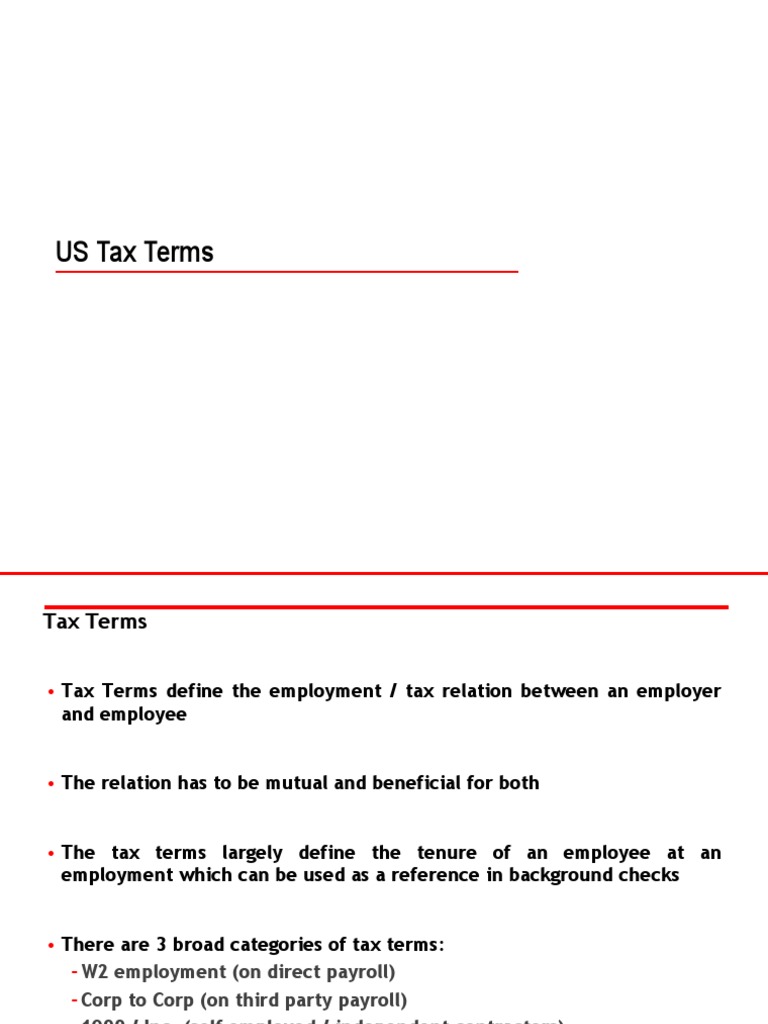 US Tax Terms | PDF