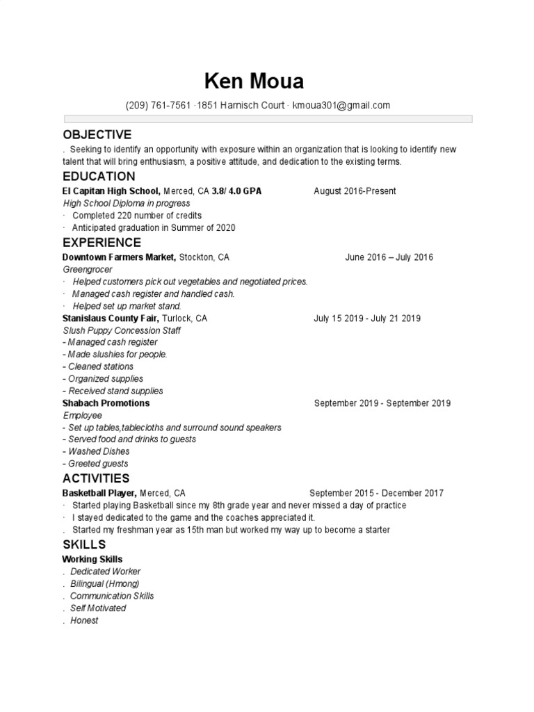 Resume - Ken Moua 3 | PDF | Business