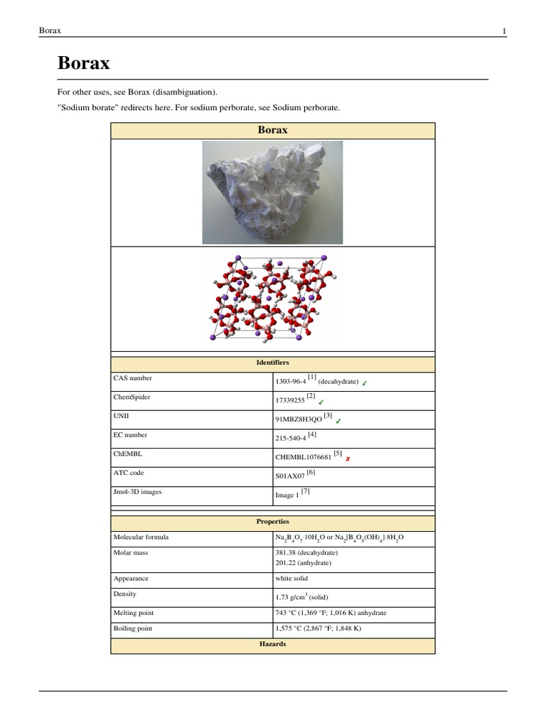 Unit 1.borax PDF | PDF | Chemical Compounds | Materials