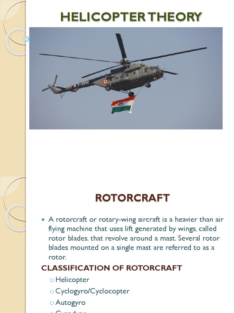 Rotorcraft Theory: Helicopter Components and Operation | PDF ...