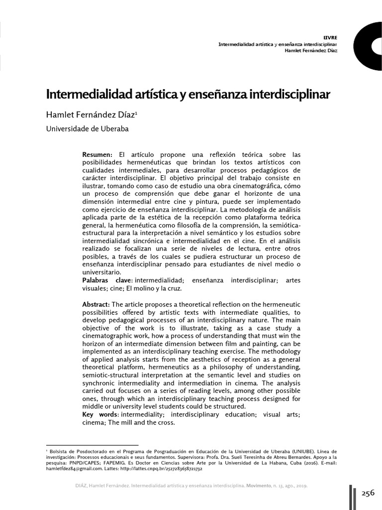 Intermedialidad Artística y Enseñanza Interdisciplinar. Hamlet Fdez ...