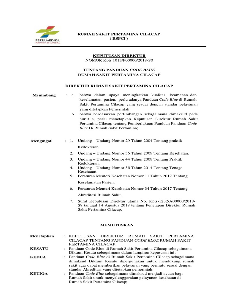 SK Panduan Code Blue | PDF