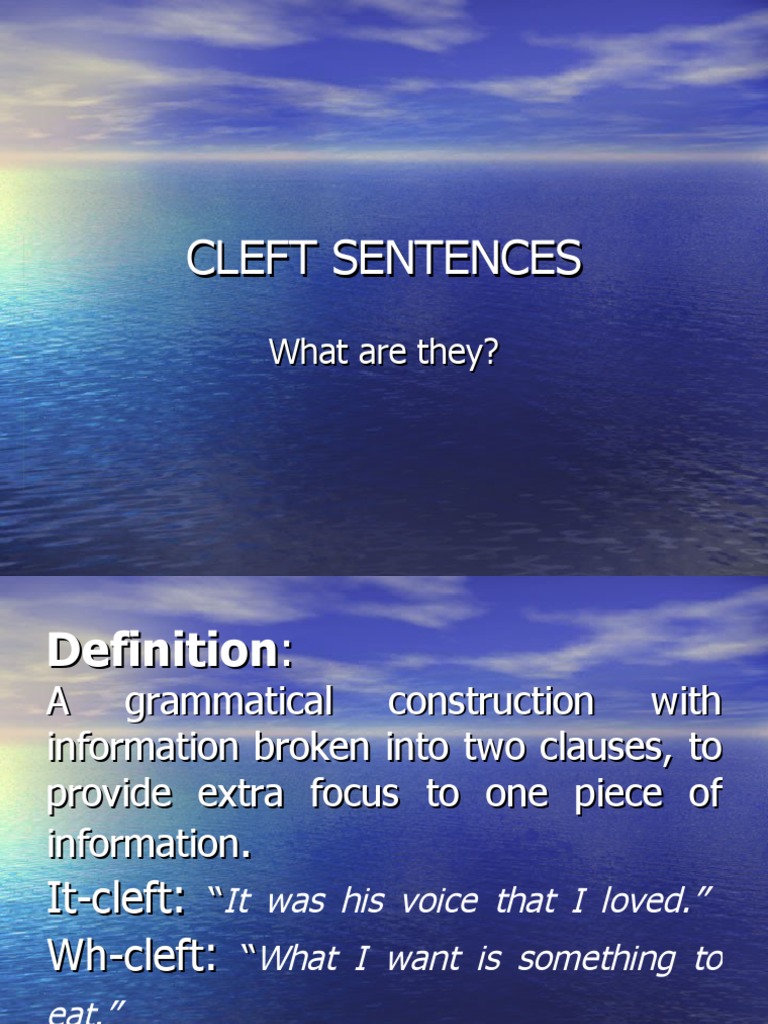 Cleft Sentences | PDF | Sentence (Linguistics) | Phrase