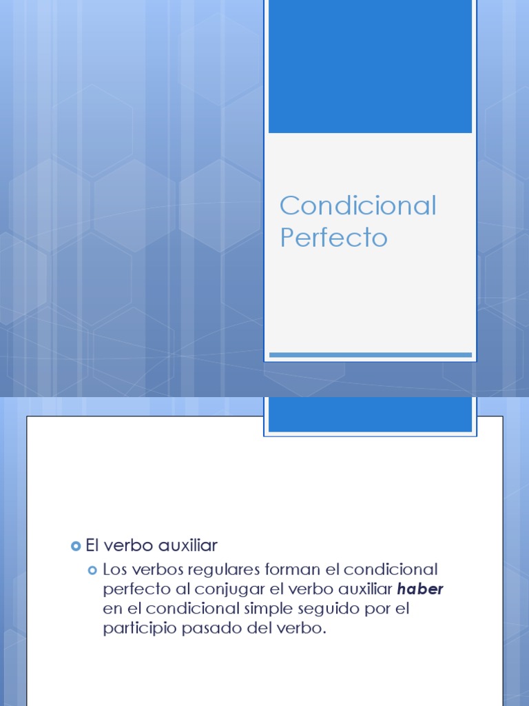 Condicional Perfecto | PDF | Verbo | Plural