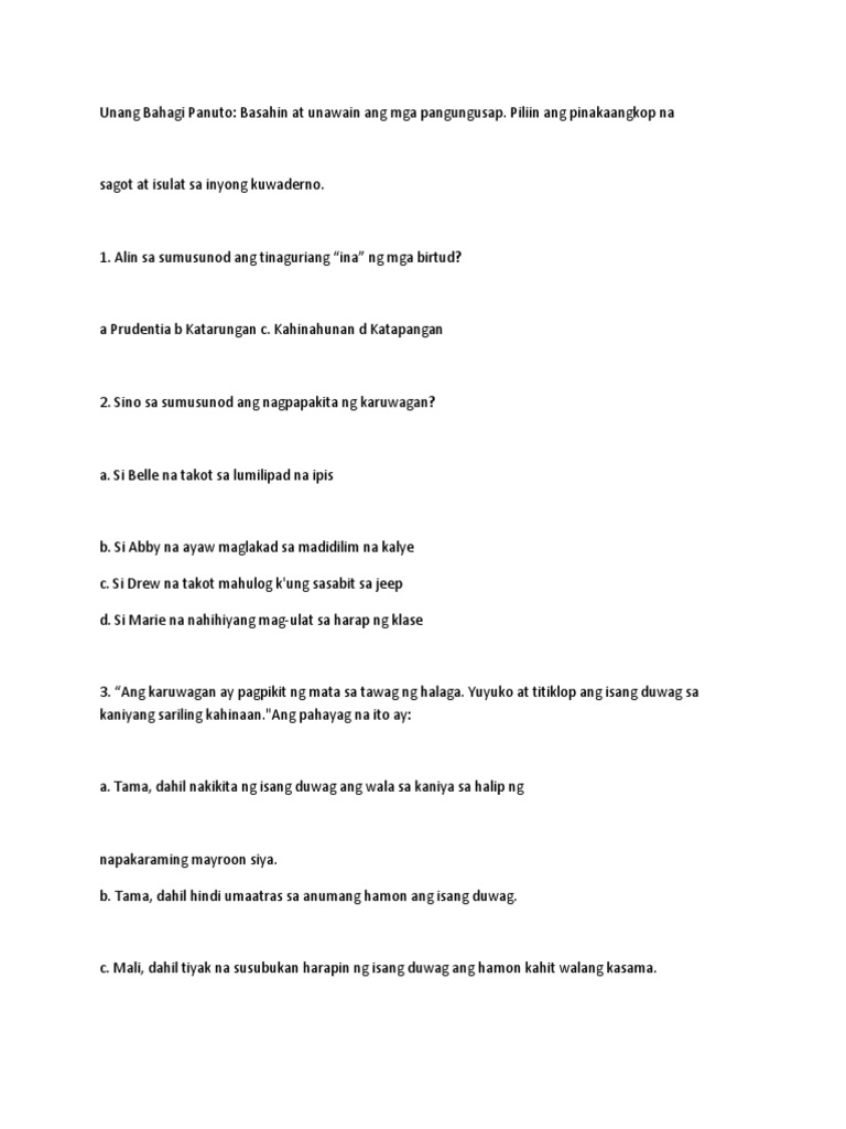 FILIPINO Exam | PDF