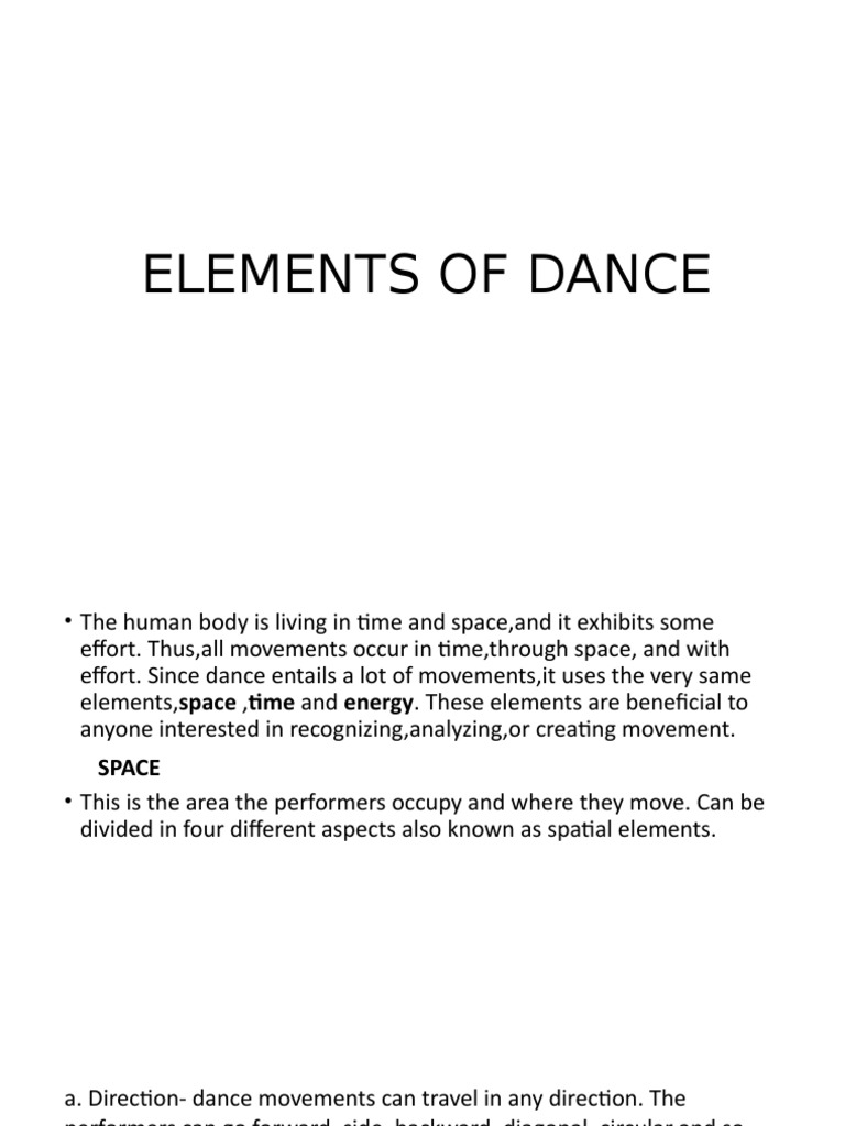 Elements of Dance | PDF | Ballroom Dance | Social Dance