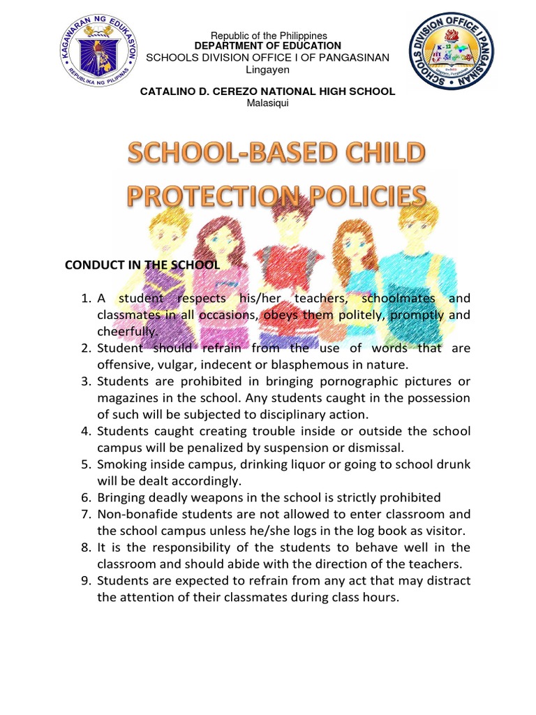 School Based Child Protection Policies | PDF | Civil Rights And ...