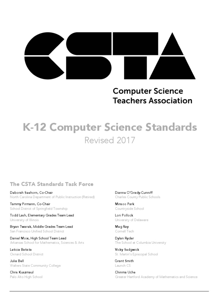 CSTA K-12 Computer Science Standards (Revised 2017) | PDF | Computer ...