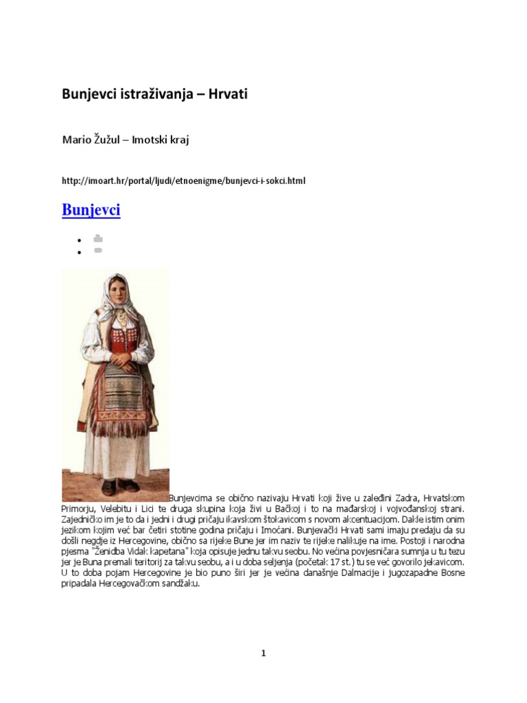 Bunjevci Istrac5beivanja Hrvati