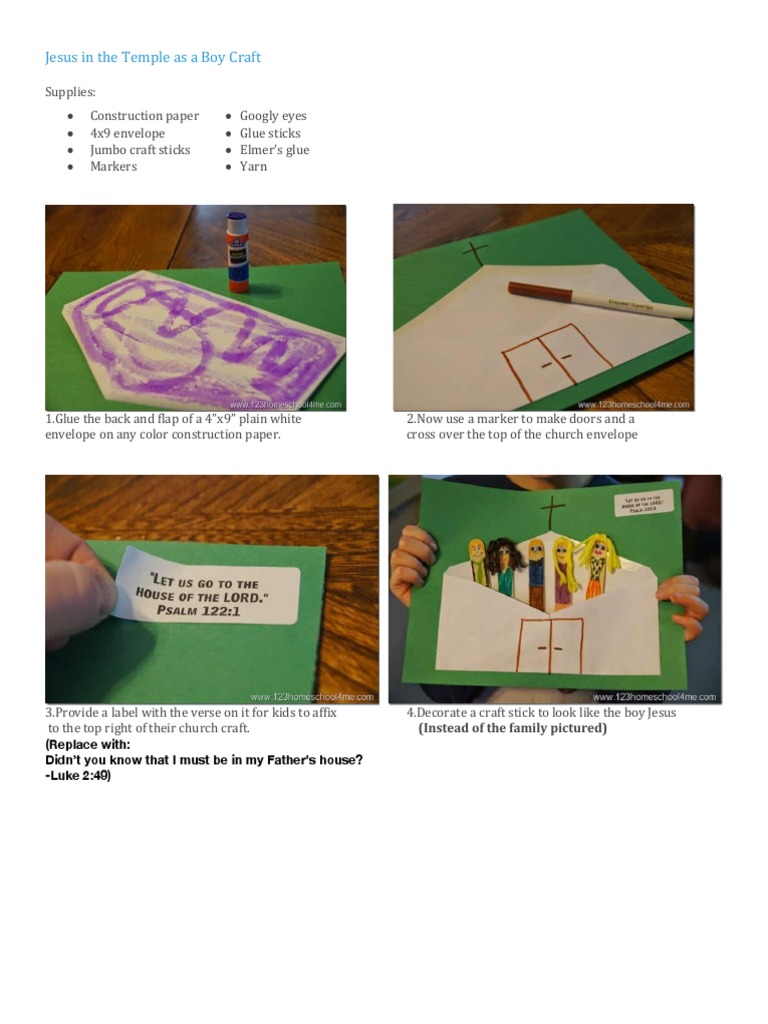 Boy Jesus Temple Craft for Kids | PDF