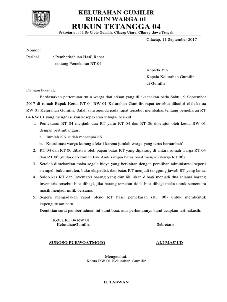 Pemekaran RT 04 | PDF