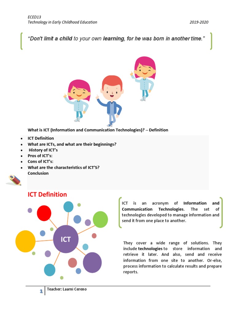 Lesson Module Part 1 of Technology in Early Childhood Education | PDF ...