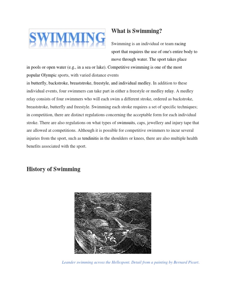Swimming | PDF | Swimming (Sport) | Individual Sports
