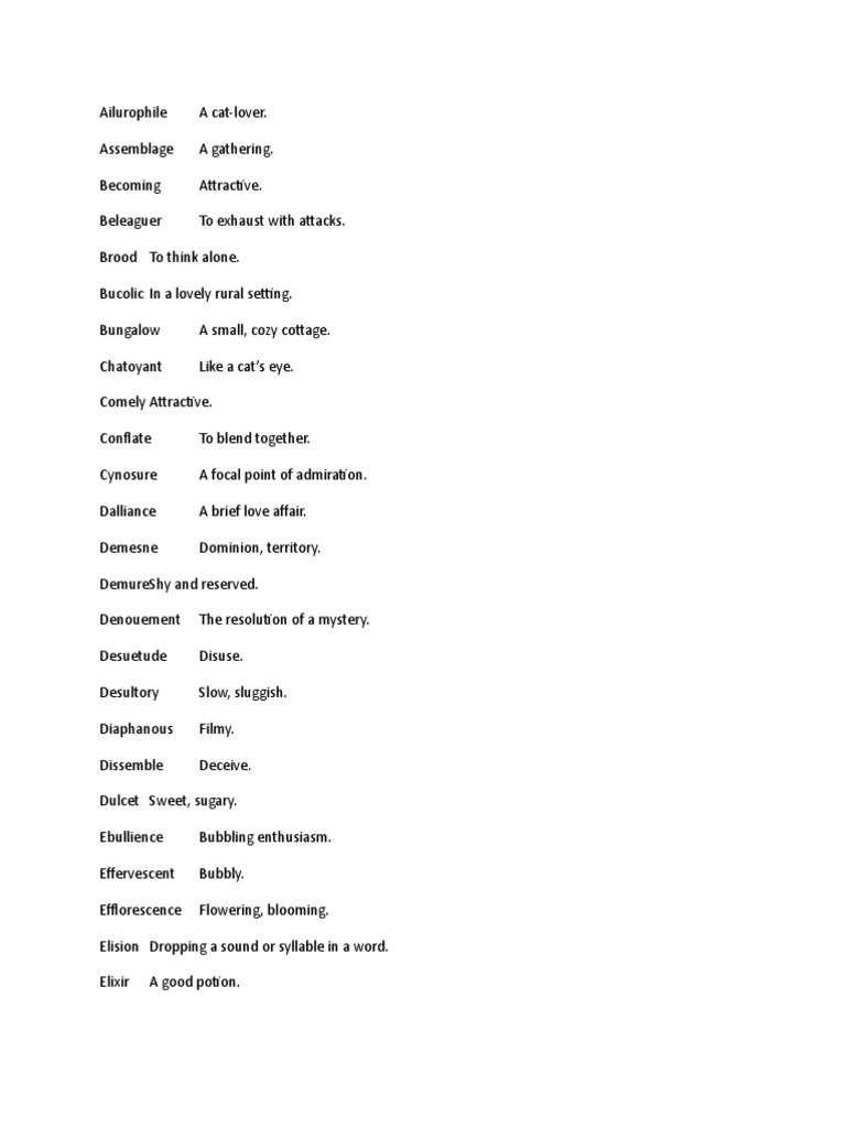 English Deep Words | PDF | Nature