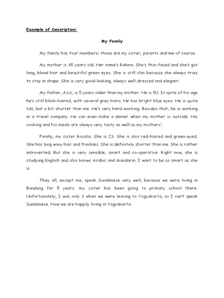 Example of Description MAED | PDF | Common Sense | Fast Food