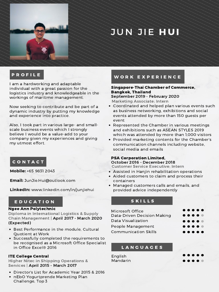 Resume - Jun Jie Hui | PDF | Communication | Business