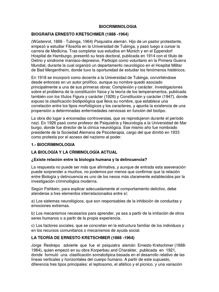 Ernst Kretschmer | PDF | Bienestar | Medicina