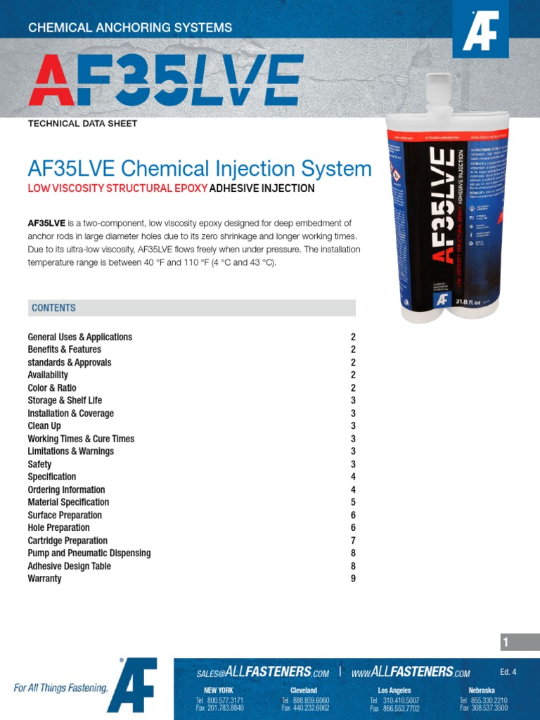 Epoxy Data - AF35LVE TDS - ED4 - 11.17 | PDF | Strength Of Materials ...