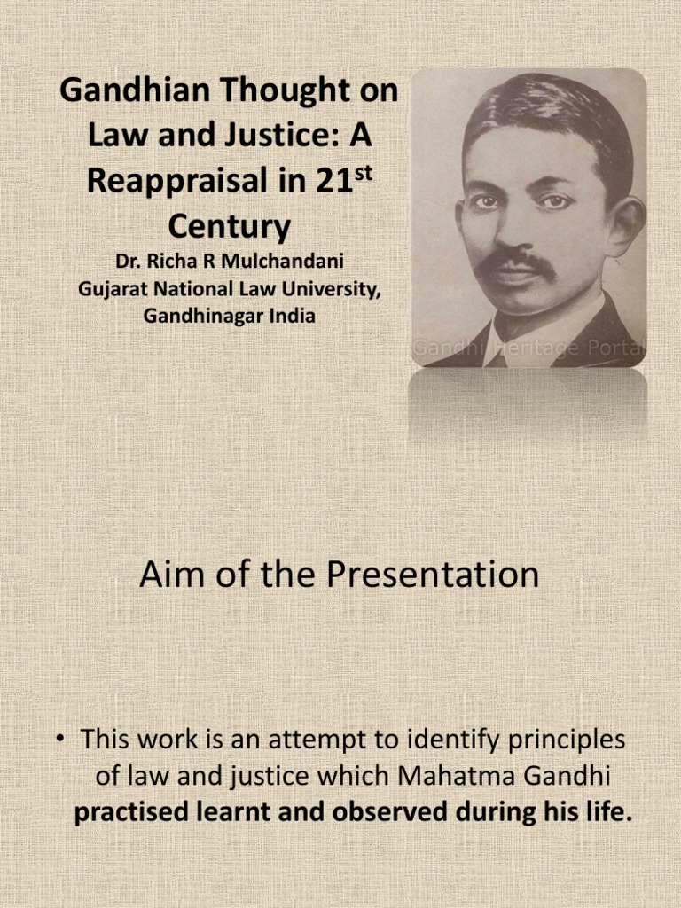 Gandhian Thought On Law and Justice | PDF | Mahatma Gandhi | Barrister