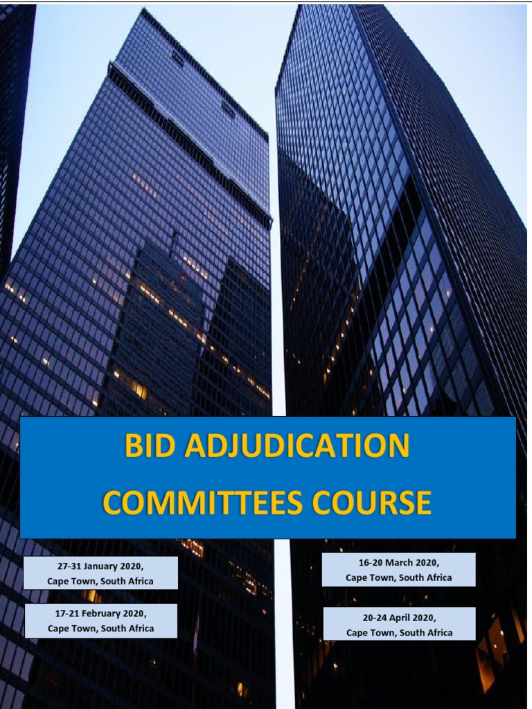 Bid Adjudication Committees Course | PDF | Procurement | Evaluation