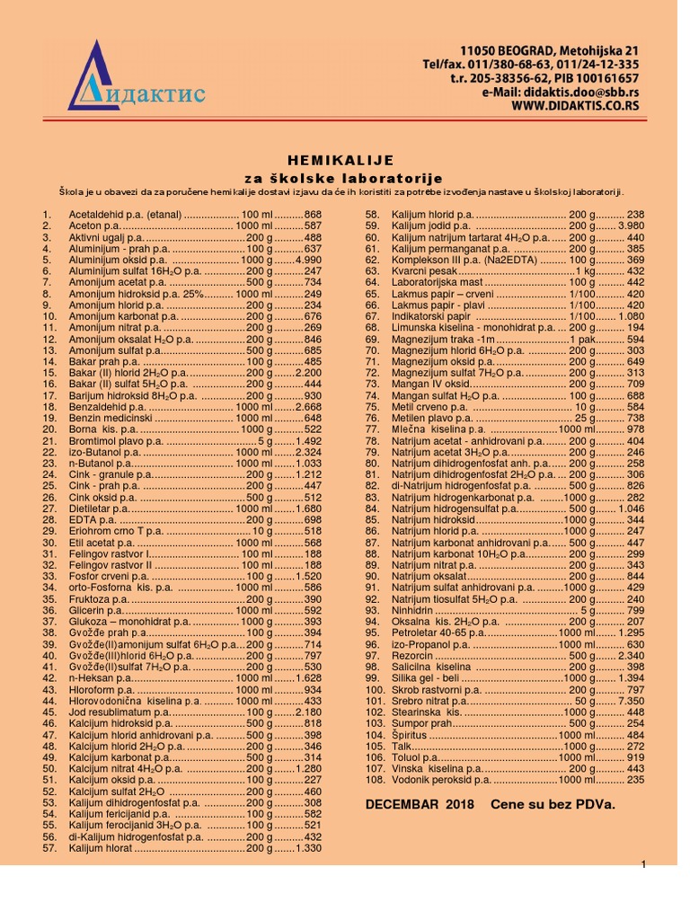 HEMIKALIJE | PDF