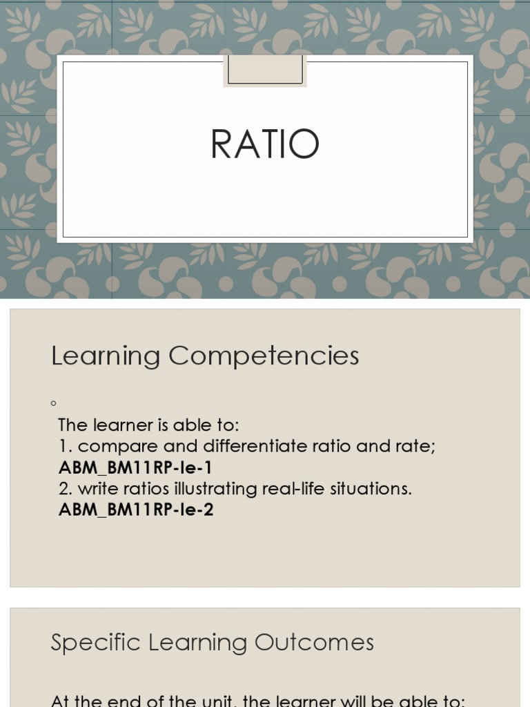 Abm Lesson | PDF | Ratio | Fraction (Mathematics)