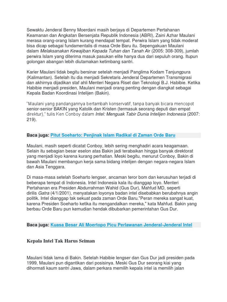 Jenderal Benny Moerdani | PDF | Politik