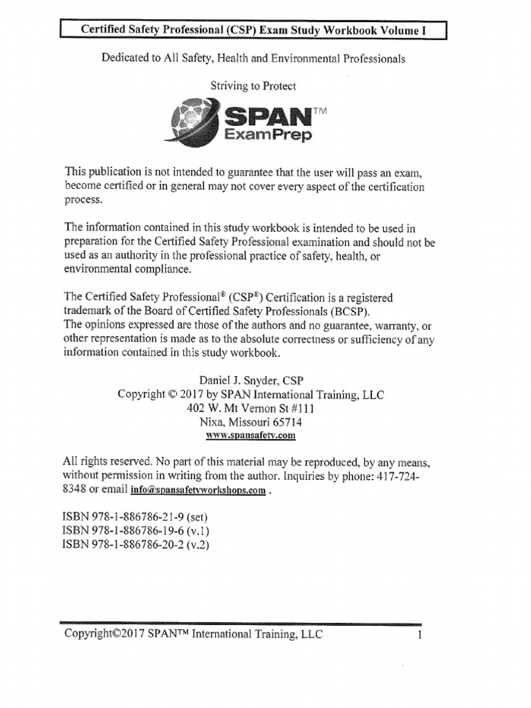 SPAN CSP Volume 1 | PDF