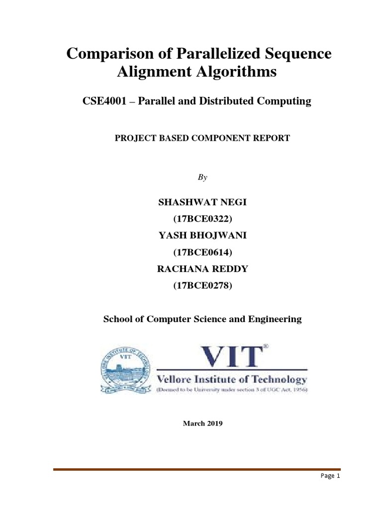 Project Report (Parallel SM - NW) PDF | PDF | Sequence Alignment | Applied Mathematics