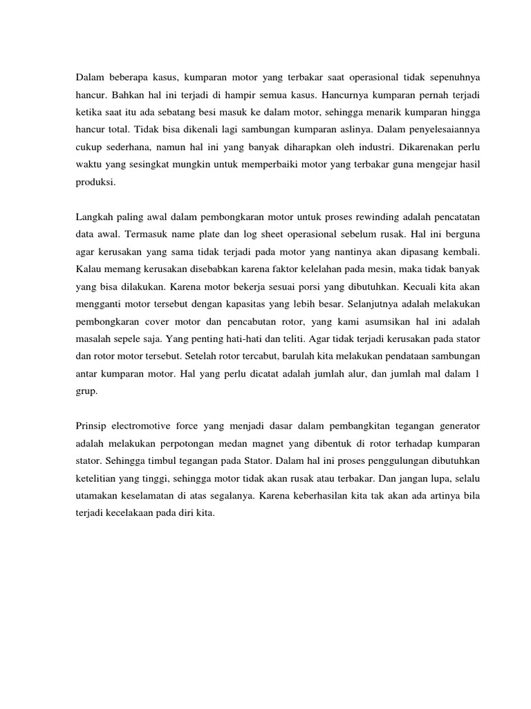 Rewinding Motor Listrik | PDF