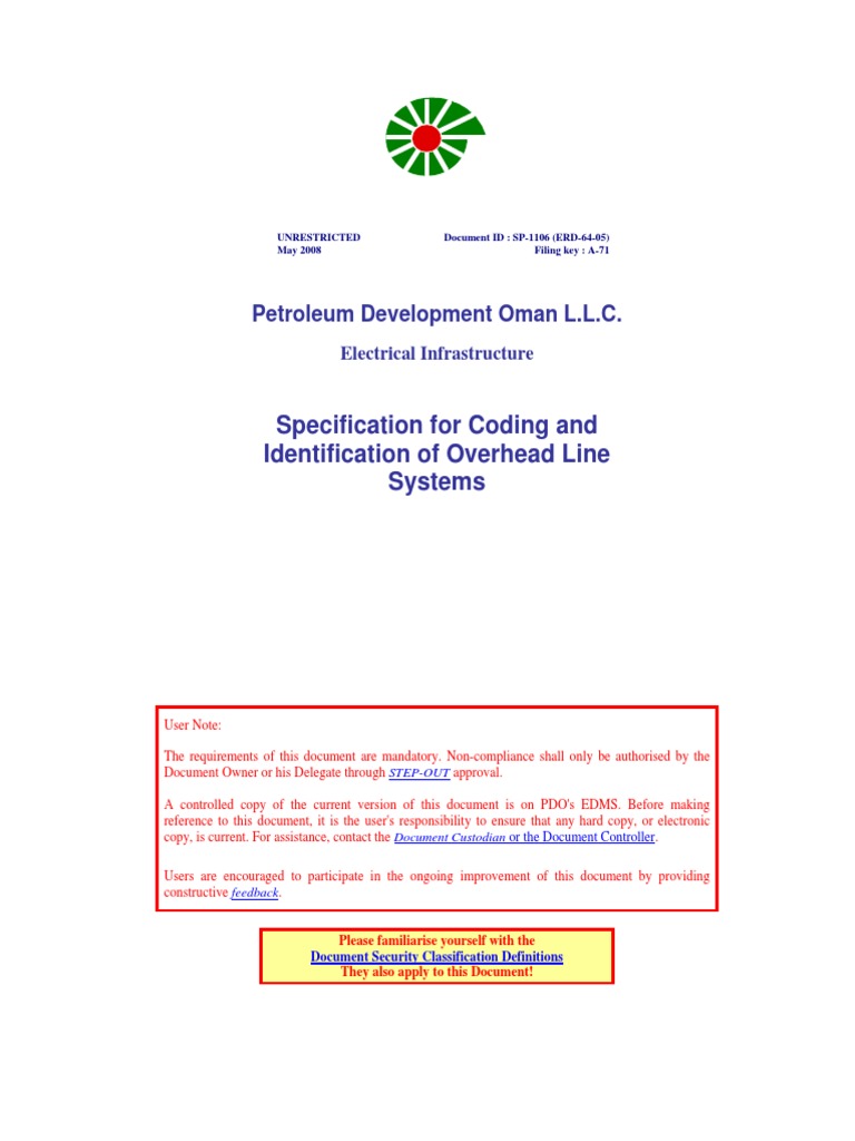 SP1106 - Coding & Identification of Overhead Line Systems | PDF ...