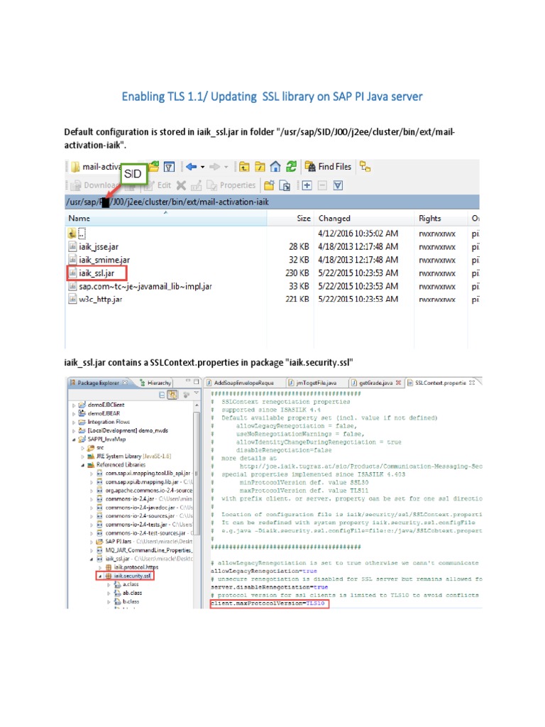 Enabling TLS 11 - Updating J2EE SSL Library On SAP PI | PDF