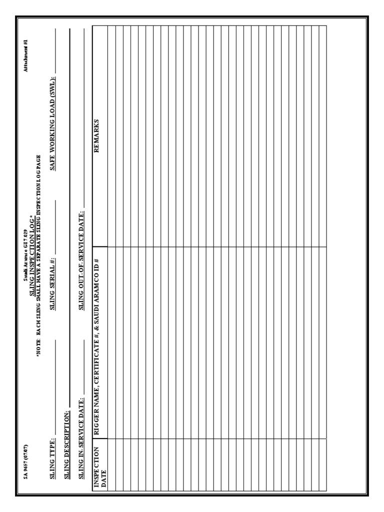 Sling Check List PDF | PDF