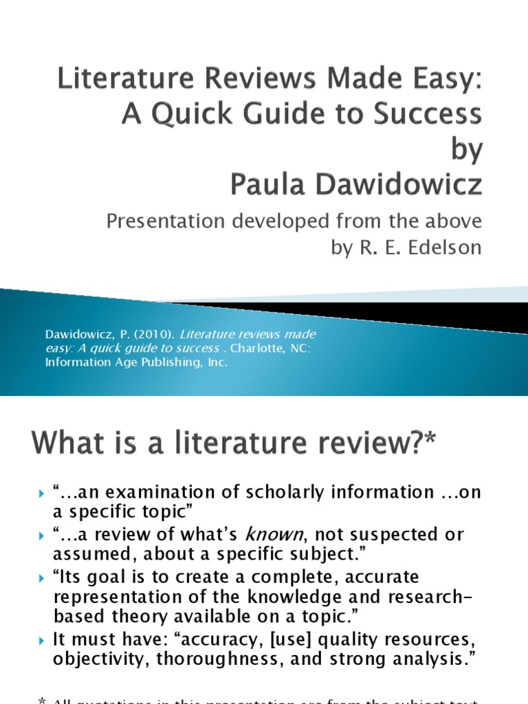 Literature Reviews Made Easy | PDF | Research Design | Logic