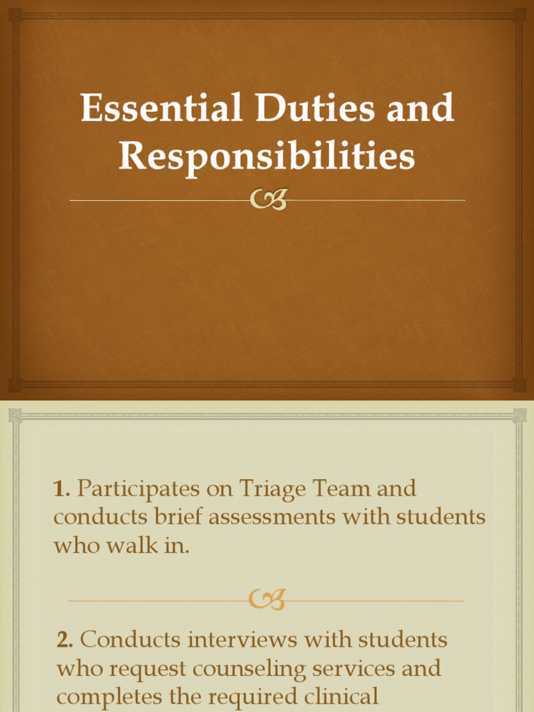 Essential Duties and Responsibilities of A Guidance Intern | PDF