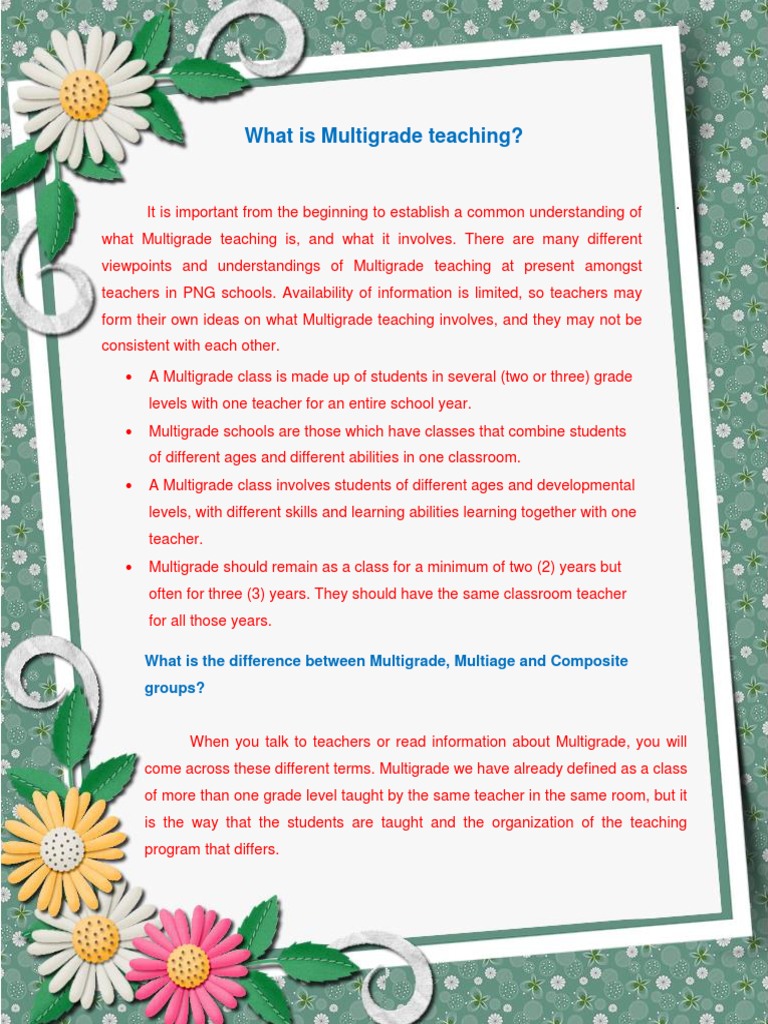 What Is Multigrade Teaching? | PDF | Schools | Teachers